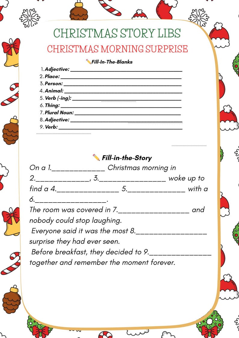 Bundle of 5 Christmas Story Libs Fun Party Game for the Whole Family ...