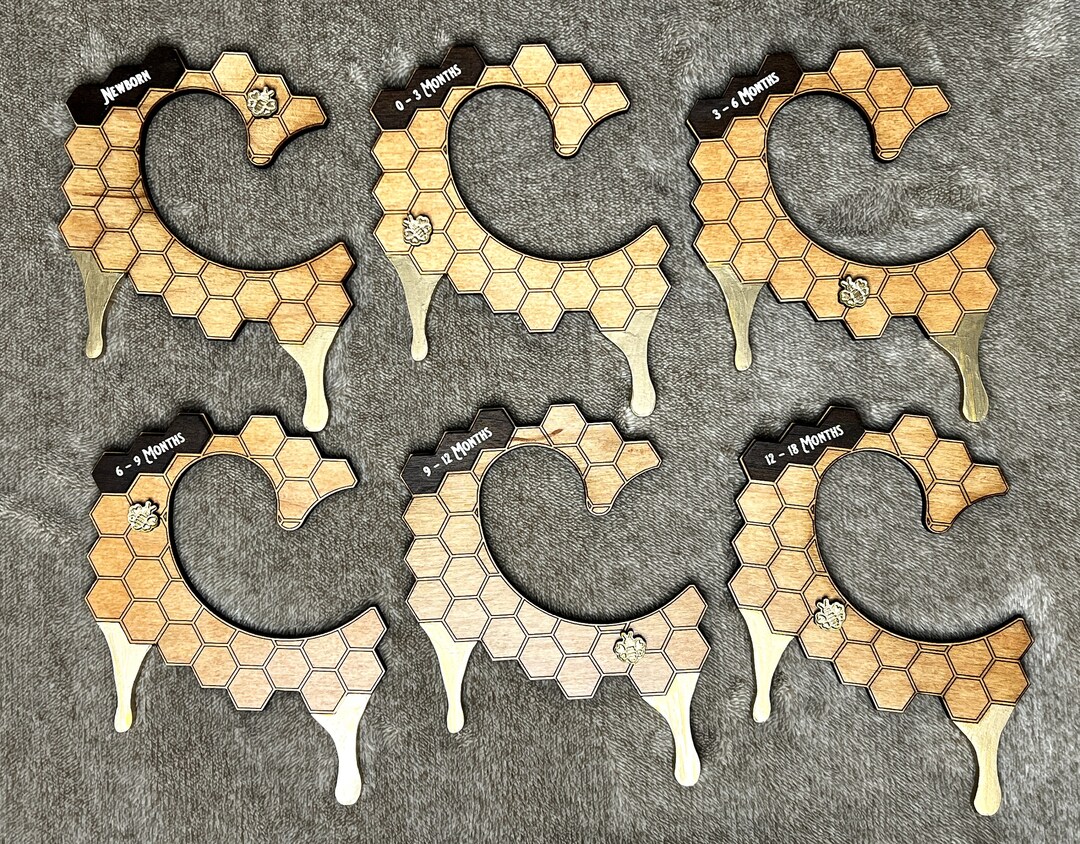 Baby Honey Comb & Bee Closet Rack Dividers – Right Side View - Etsy