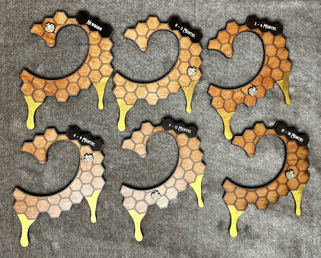 Baby Honeycomb & Bee Closet Rack Dividers Left Side View - Etsy