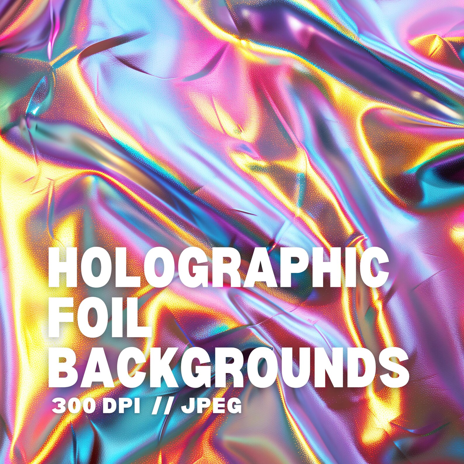 Holographic Foil Backgrounds, Foil Textures, Digital Backgrounds ...