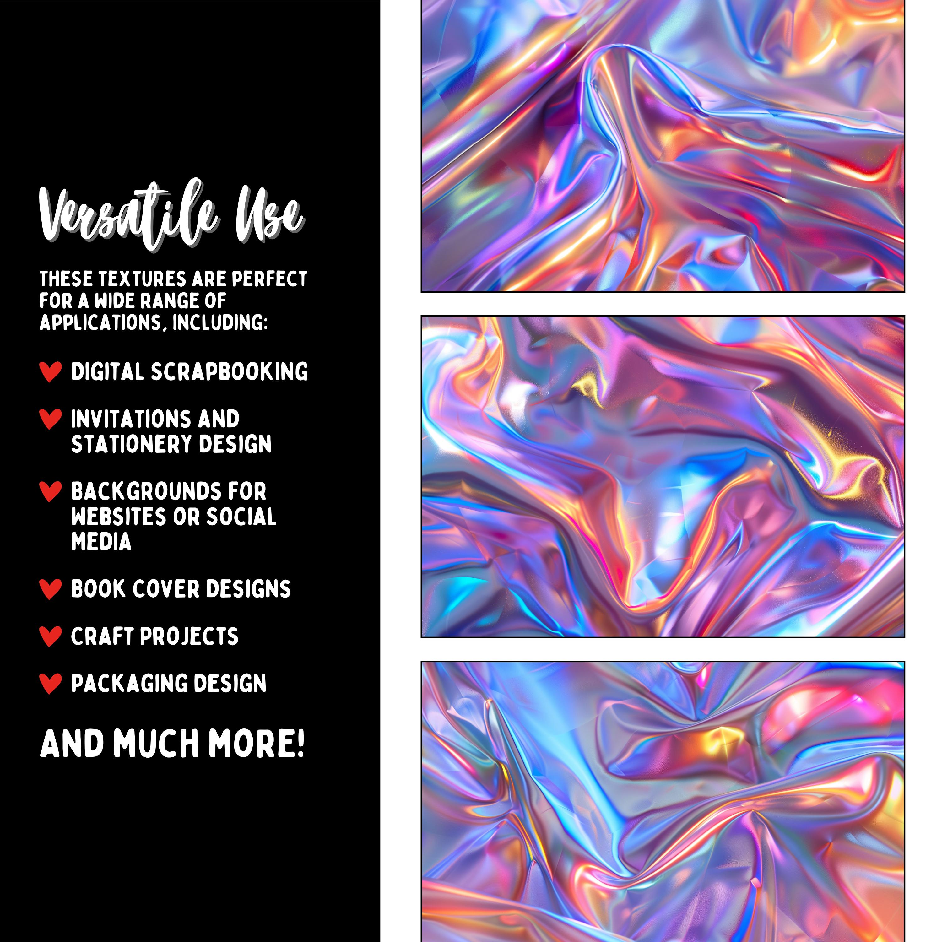 Holographic Foil Backgrounds, Foil Textures, Digital Backgrounds ...