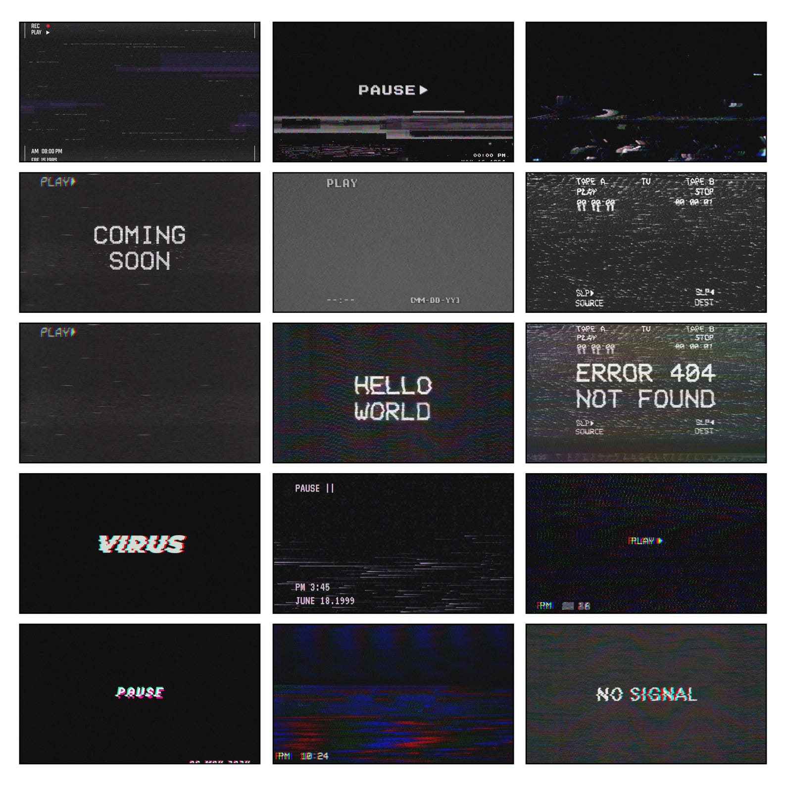 15 VHS Tape Overlays, Vhs Tape Overlay, Old Tv Static, Retro Glitch ...