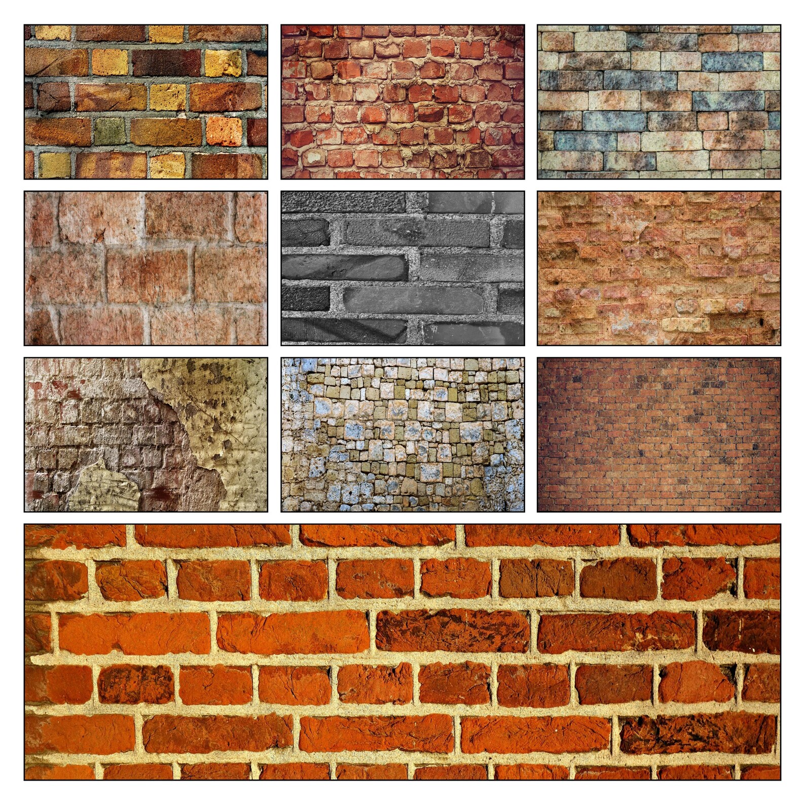 Brick Backgrounds Digital Papers, Digital Papers, Brick Textures, Craft ...