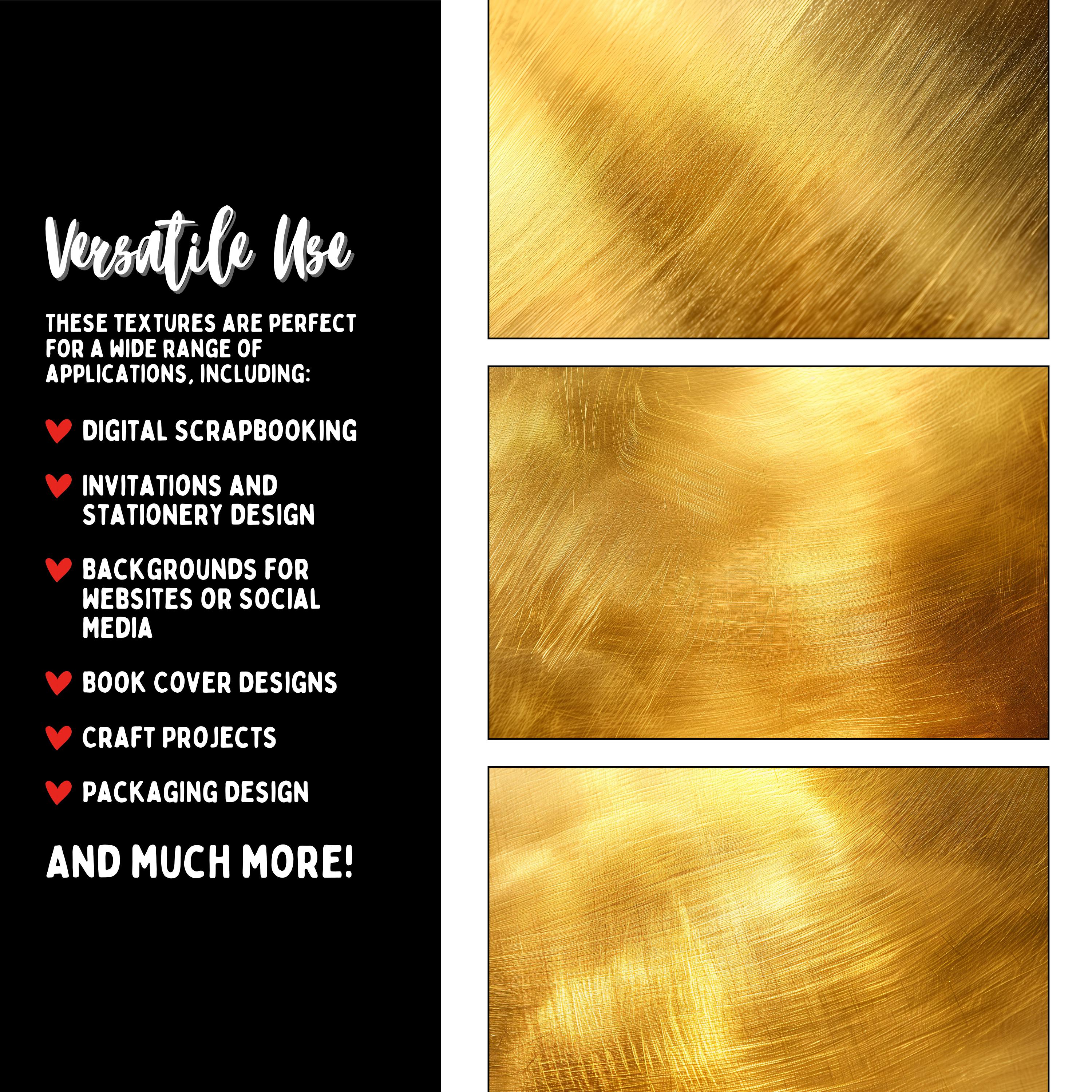 Gold Metal Texture Backgrounds, Metal Texture, Digital Paper, Metallic ...