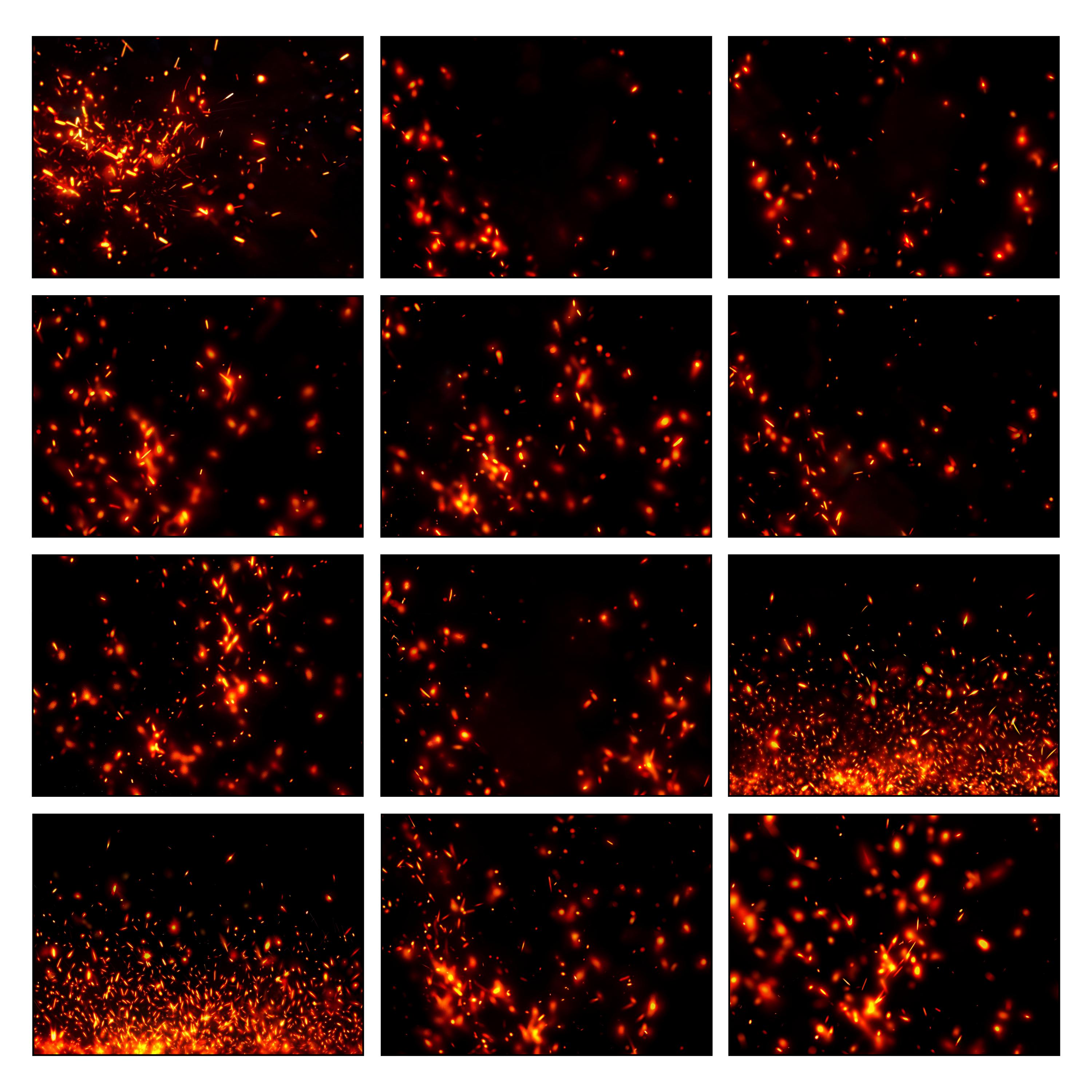 Fire Spark Overlays, Spark Textures, Digital Overlays, Fiery Effect ...