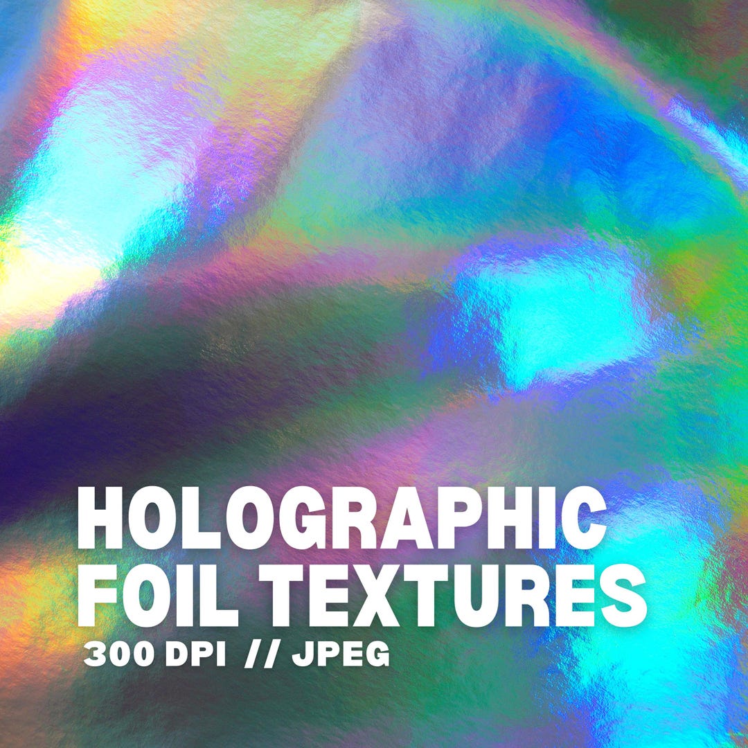 15 Holographic Foil Textures, Metallic Texture, Digital Foil ...