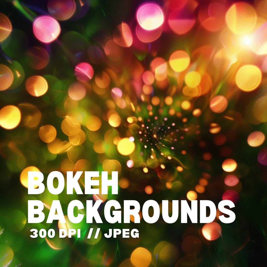 6 Bokeh Backgrounds, Bokeh Light Overlay, Dreamy Blur Effect, Soft Glowing Texture, Jpg Bokeh ...