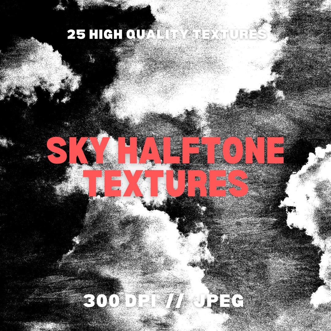 25 Sky Halftone Textures, Digital Texture, Abstract Texture, Cloud ...