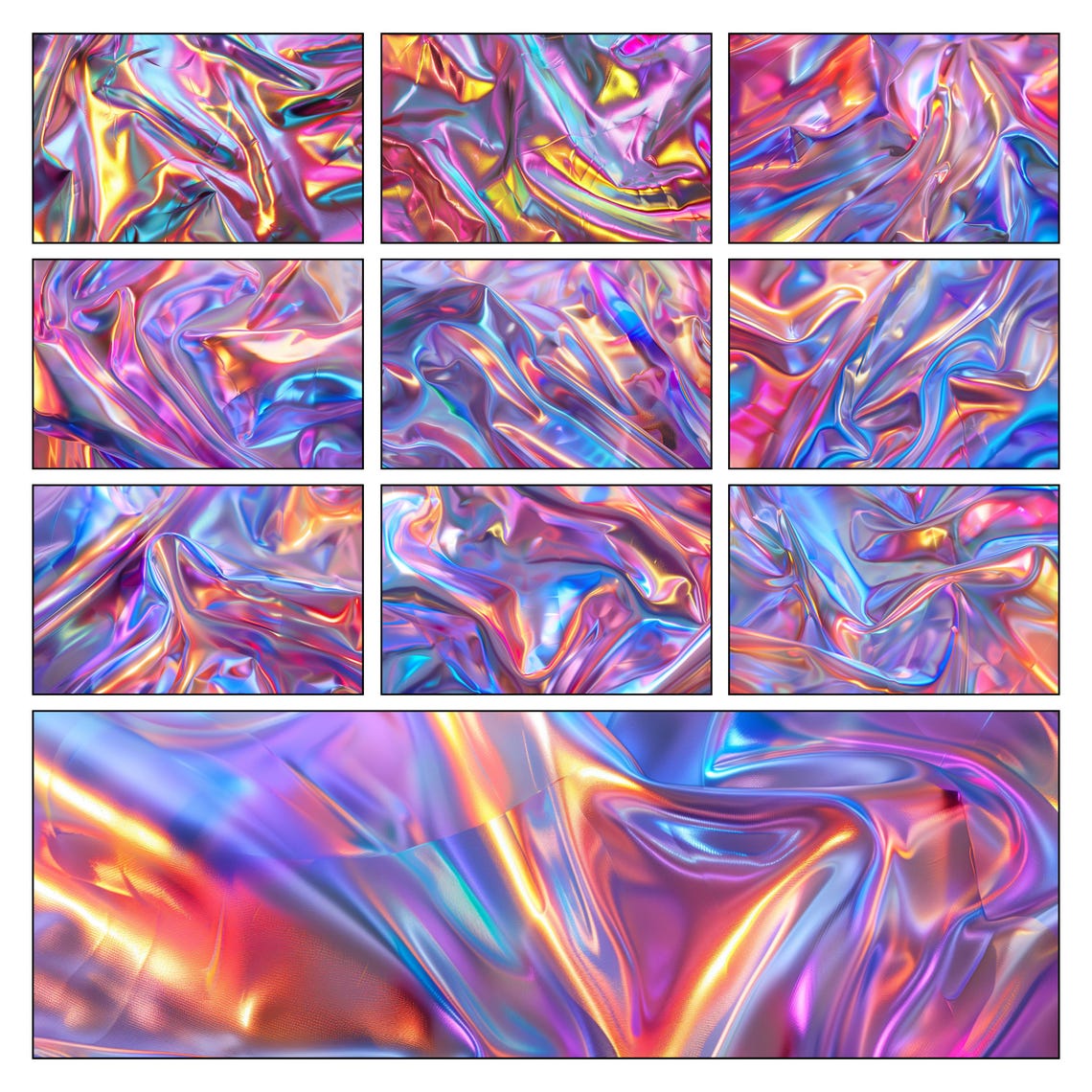 Holographic Foil Backgrounds, Foil Textures, Digital Backgrounds ...