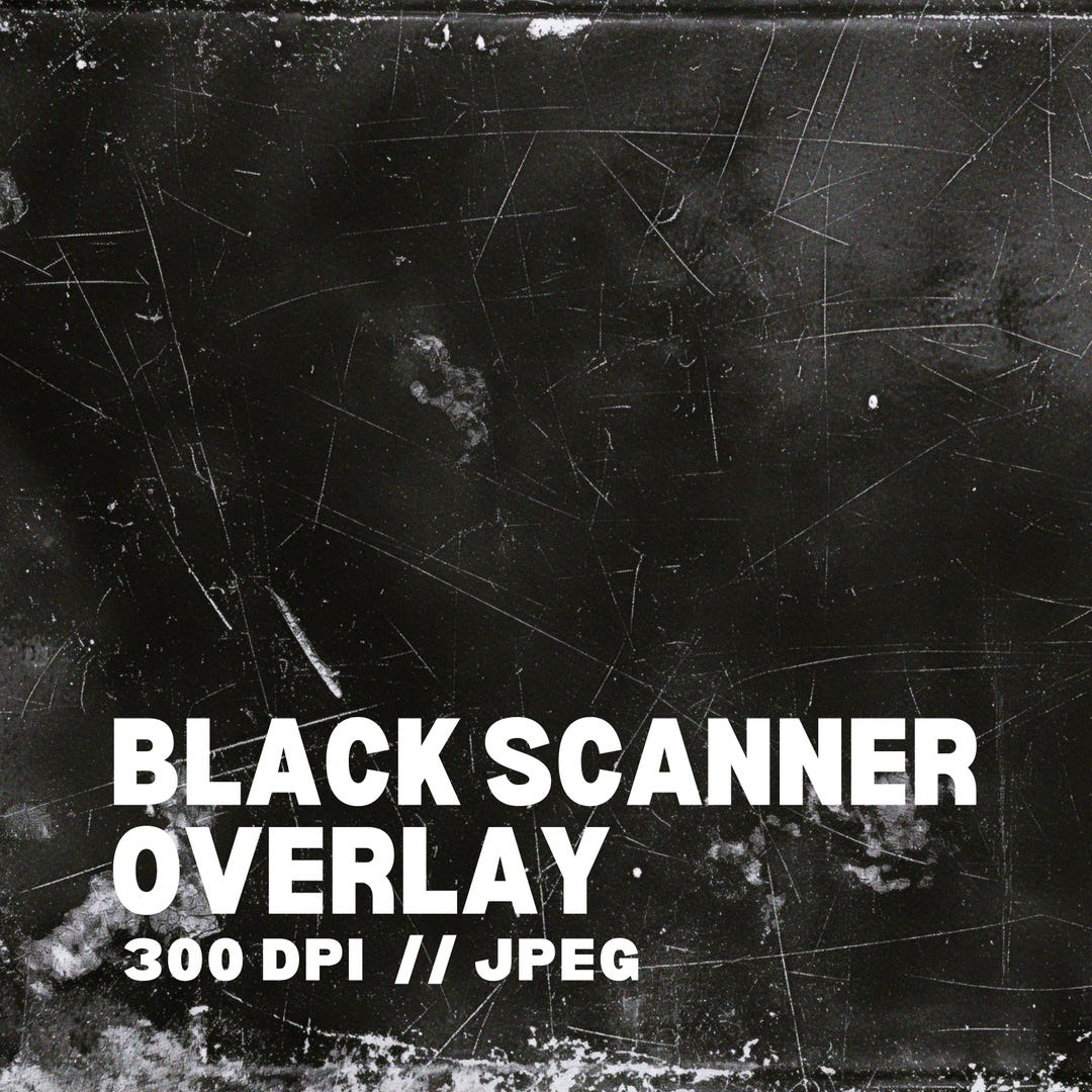 Black Scanner Overlay, Texture Overlays, Digital Textures, Scanner ...