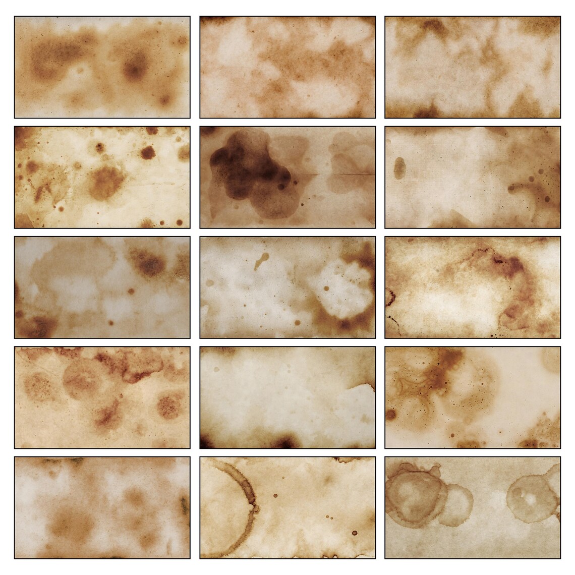 15 Coffee Stained Paper Textures, Vintage Paper, Old Paper, Antique ...