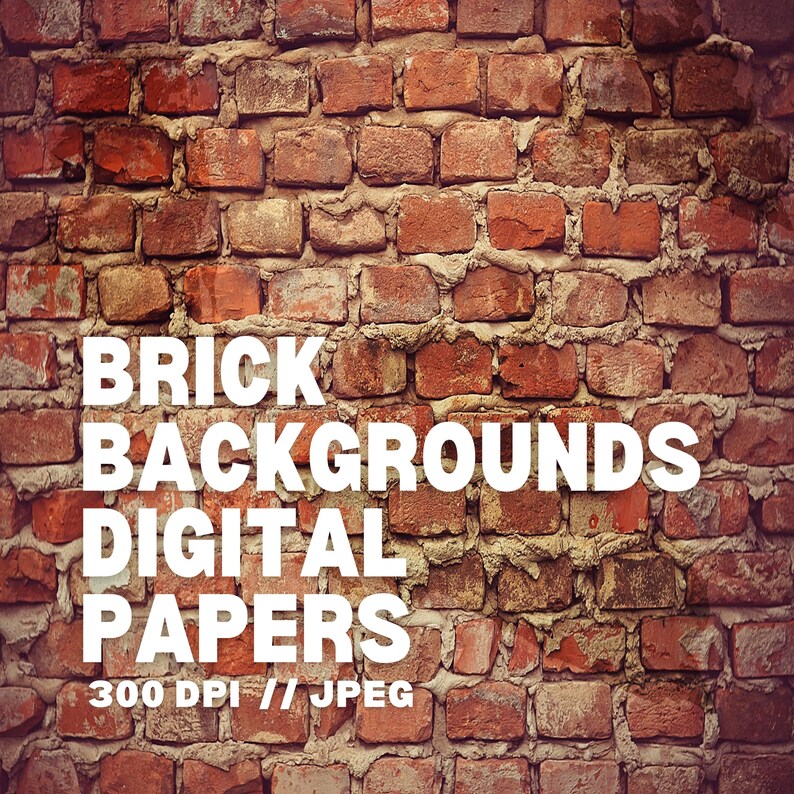 Brick Backgrounds Digital Papers, Digital Papers, Brick Textures, Craft ...