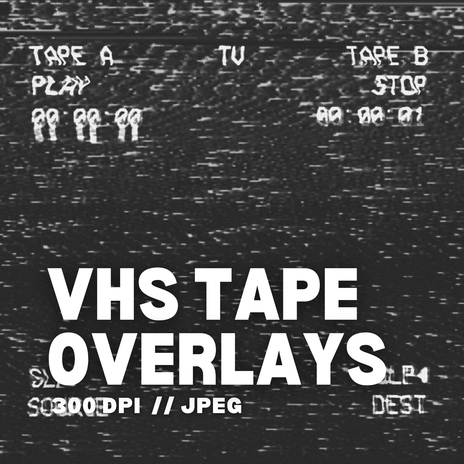 15 VHS Tape Overlays, Vhs Tape Overlay, Old Tv Static, Retro Glitch ...