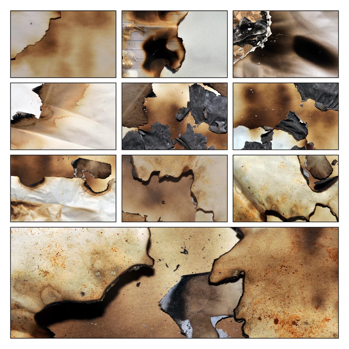 Burnt Paper Textures, Aged Paper, Grunge Texture, Distressed Paper ...