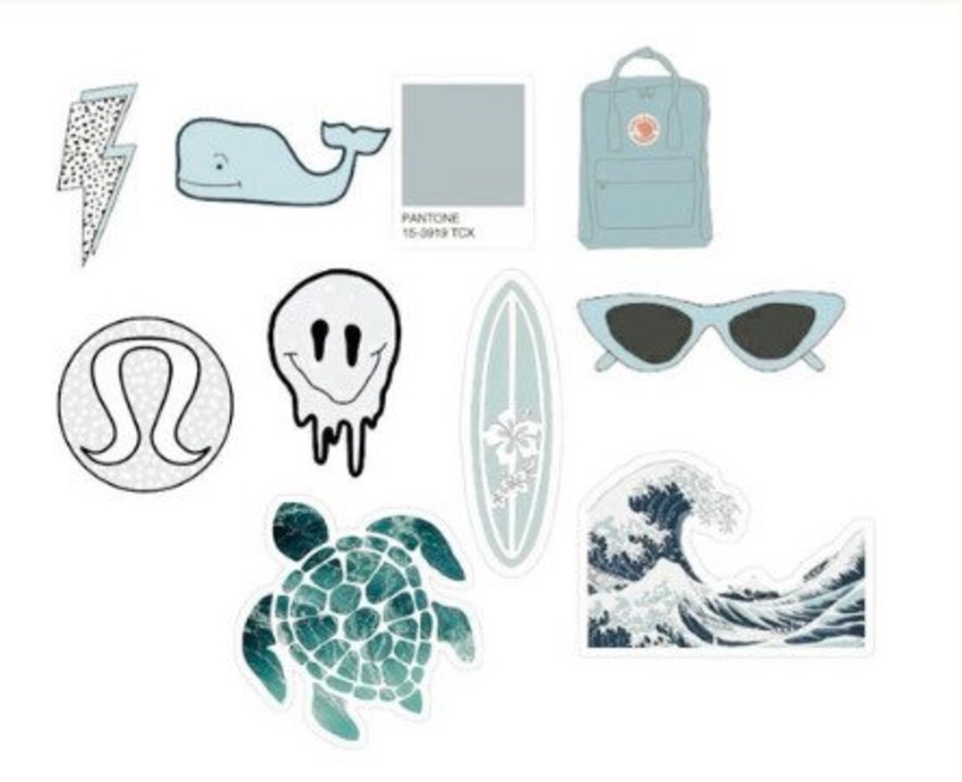 10 Pc Blue Sticker Pack - Etsy