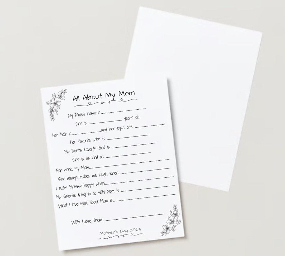 Mother’s Day Fill in the Blank 2024 - Etsy