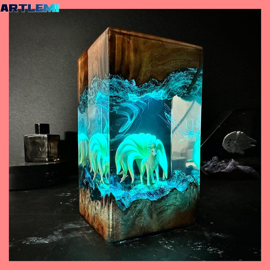 NINE.TALES Po.ke.mon Epoxy Lamp, Custom Epoxy Resin Lamp, Resin Night ...