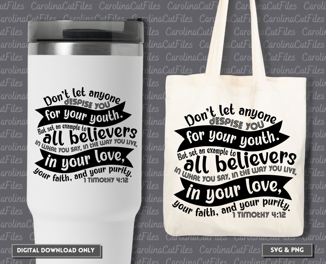 1 Timothy SVG Christian Youth SVG Bible Verse SVG Youth - Etsy