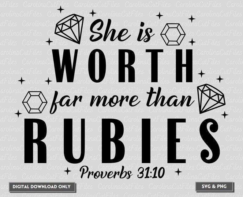 Proverbs 31 SVG More Precious Than Rubies SVG She is - Etsy