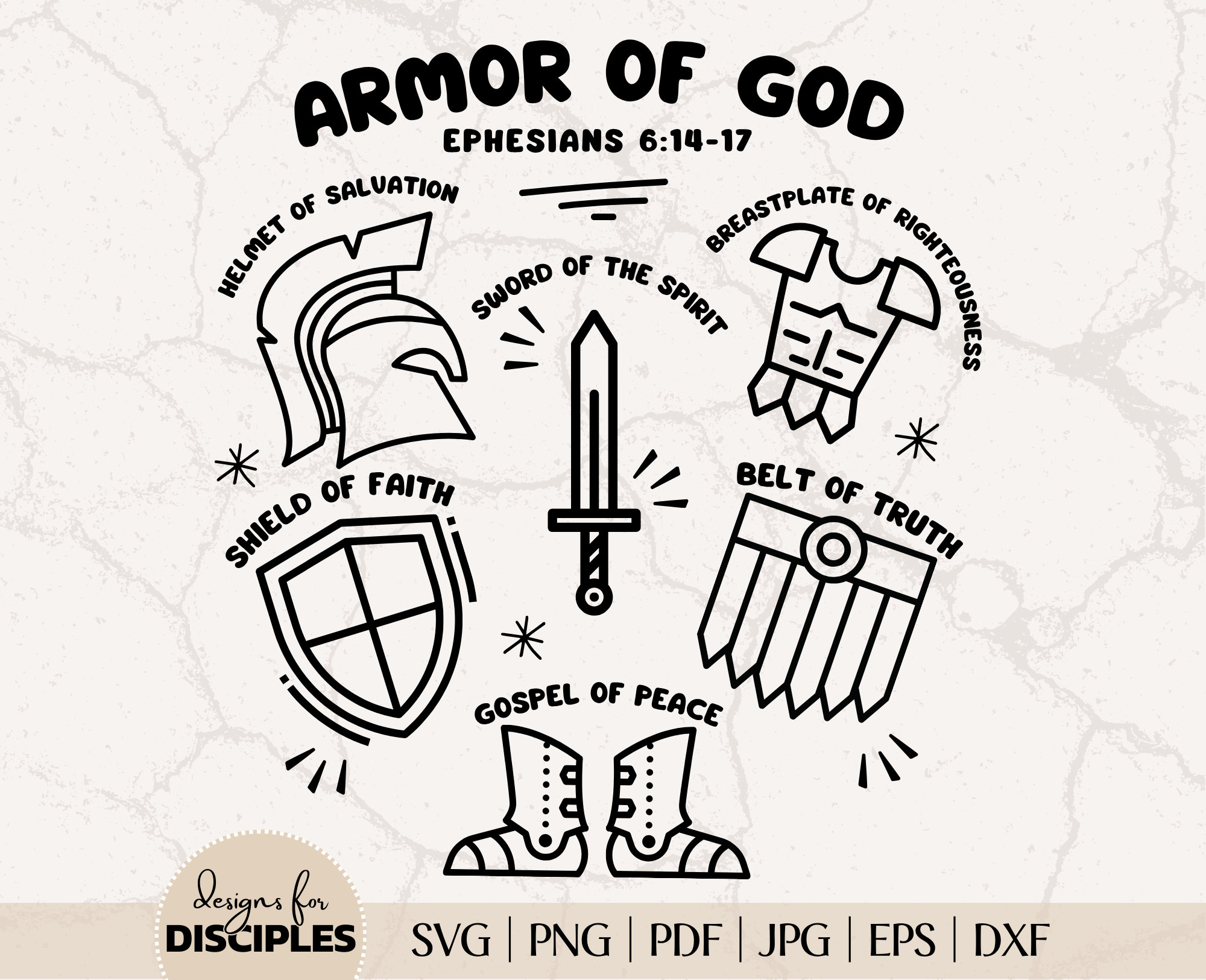Armor of God SVG Bible Verse SVG Children's Bible Verse SVG Christian ...