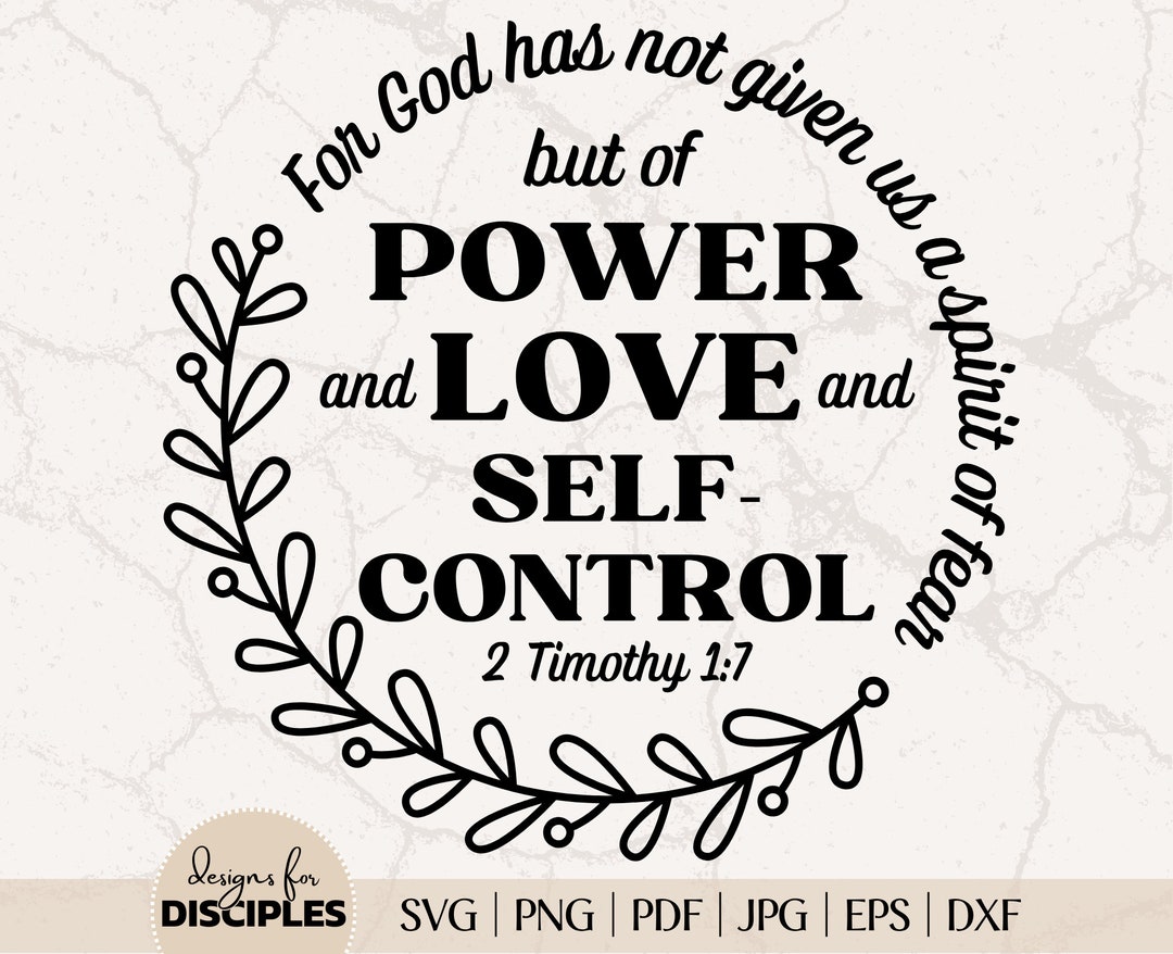 2 Timothy 1:7 SVG & PNG | Bible Verse SVG | Cute Bible Verse Svg | Cute ...