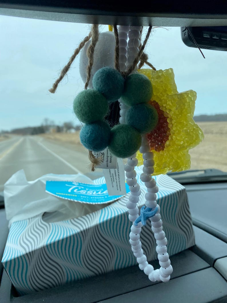Car Diffusers, Vehicle Diffuser, Car Fragrance, Air Freshener, Car Hanging, Boho Wool Felt Ball ...