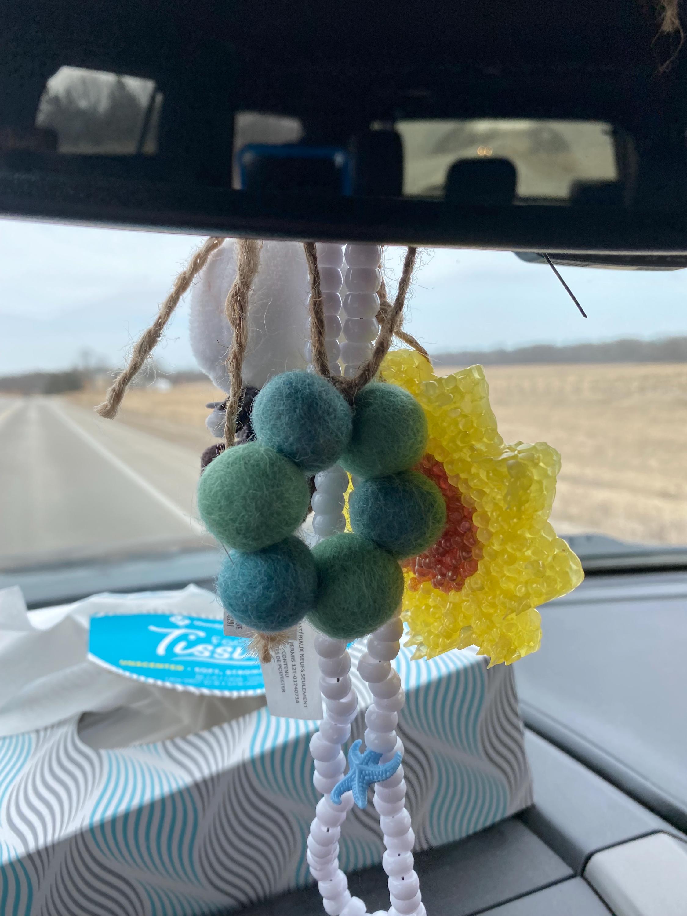 Car Diffusers, Vehicle Diffuser, Car Fragrance, Air Freshener, Car Hanging, Boho Wool Felt Ball ...