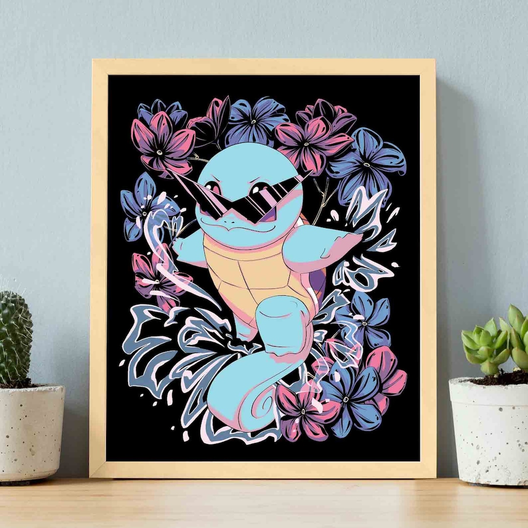 Squirtle in Forget-me-nots, 8 X 10 Pokemon Print, Unframed ~ | Home ...