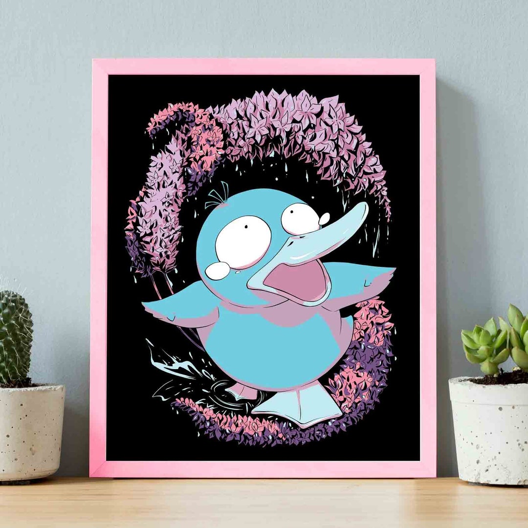 Psyduck in Duckbill Flowers, 8 X 10 Pokemon Print, Unframed ~ | Home ...