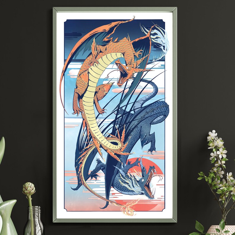 Mega Charizard X & Y Large Print Ukiyo-e Inspired Pokemon - Etsy
