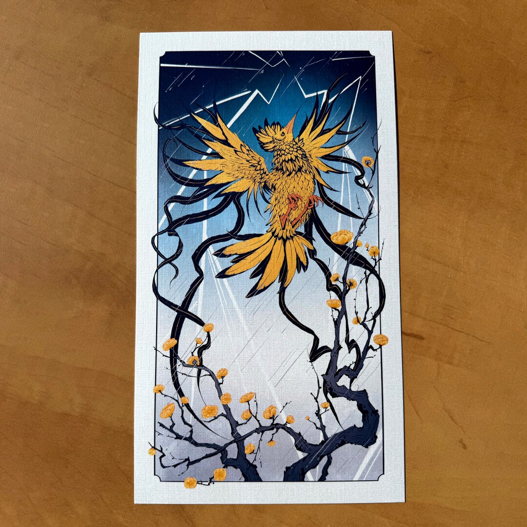 Zapdos Large Print Ukiyo-e Inspired Pokemon, 10 X 18, Pearl Linen ...