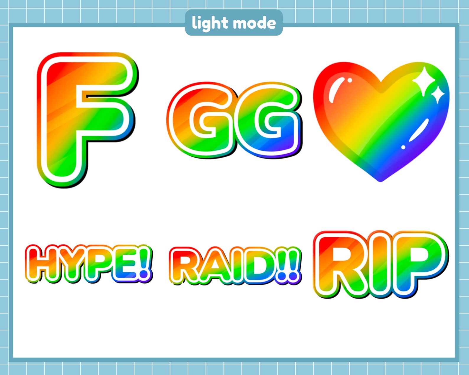 Rainbow Emote Starter Pack Ready to Use for Twitch - Etsy