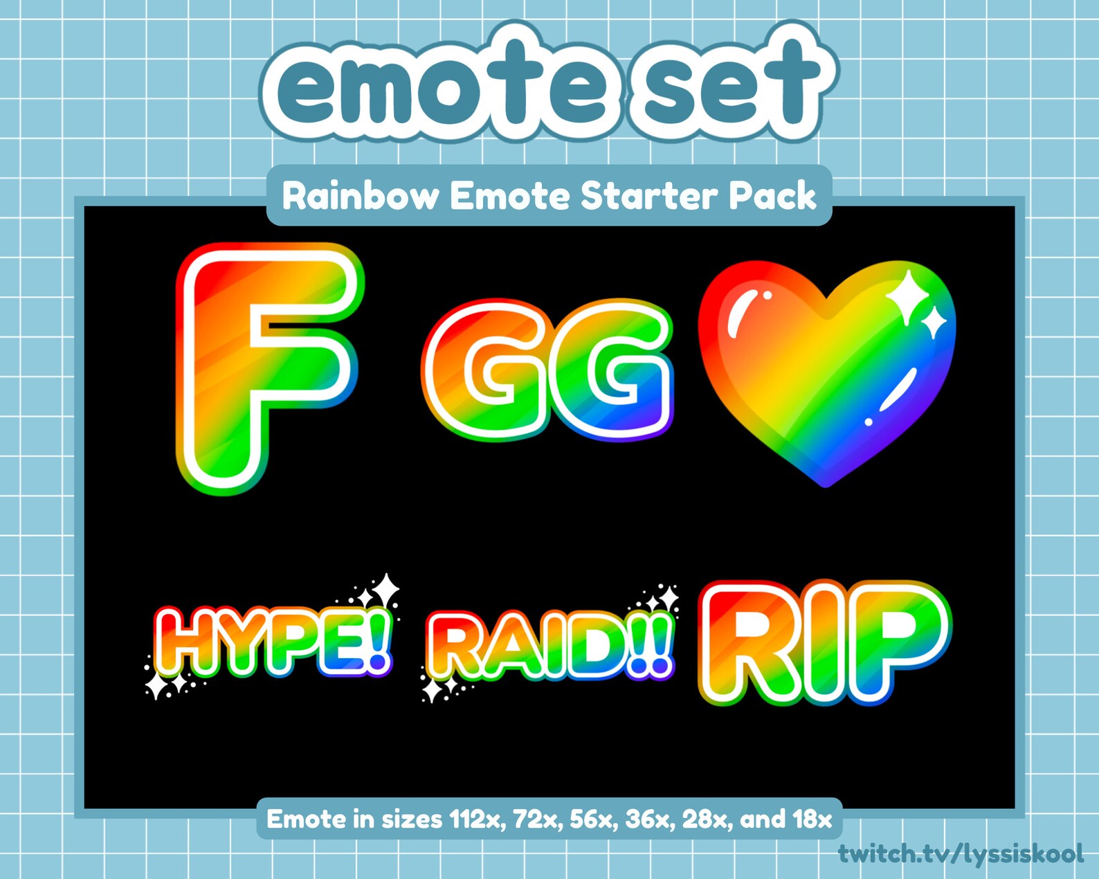 Rainbow Emote Starter Pack Ready to Use for Twitch - Etsy