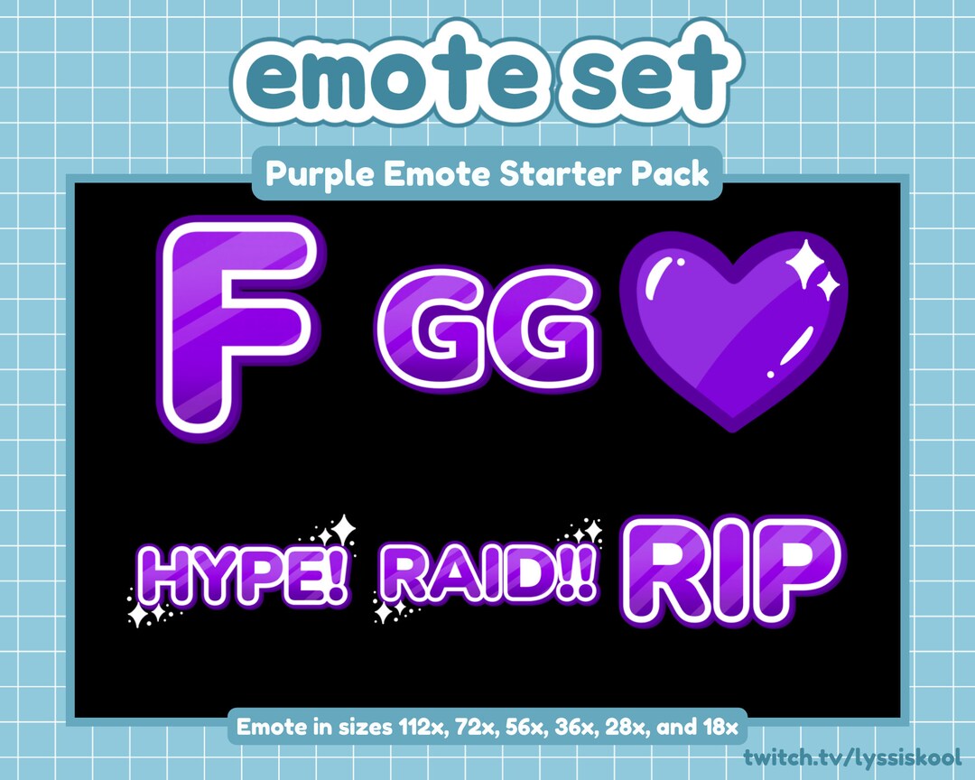 Purple Emote Starter Pack Ready to Use for Twitch Youtube - Etsy