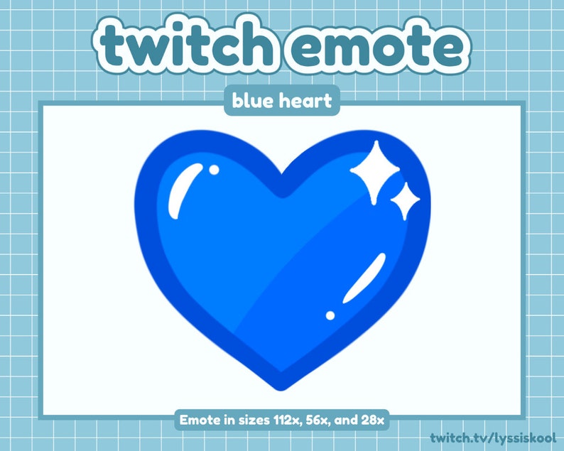 Blue Heart Emote for Twitch and Discord - Etsy