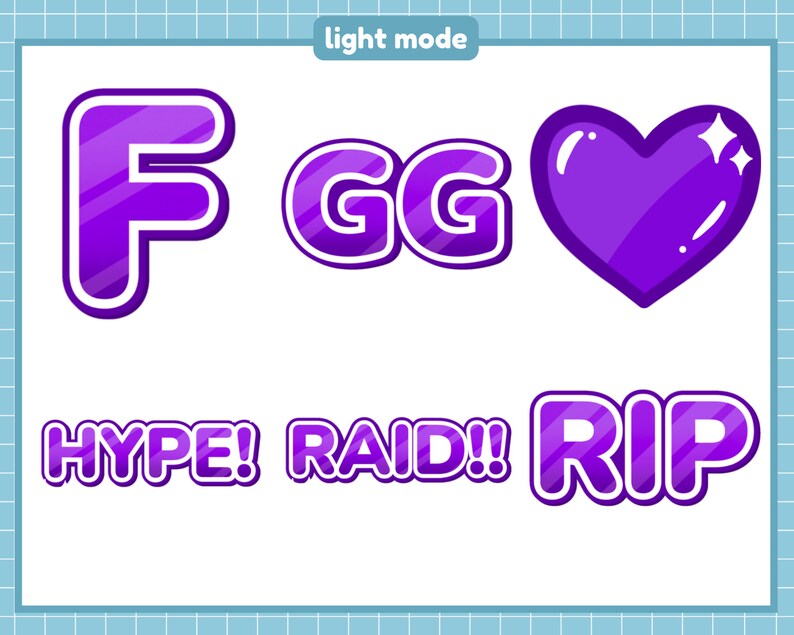 Purple Emote Starter Pack Ready to Use for Twitch Youtube - Etsy