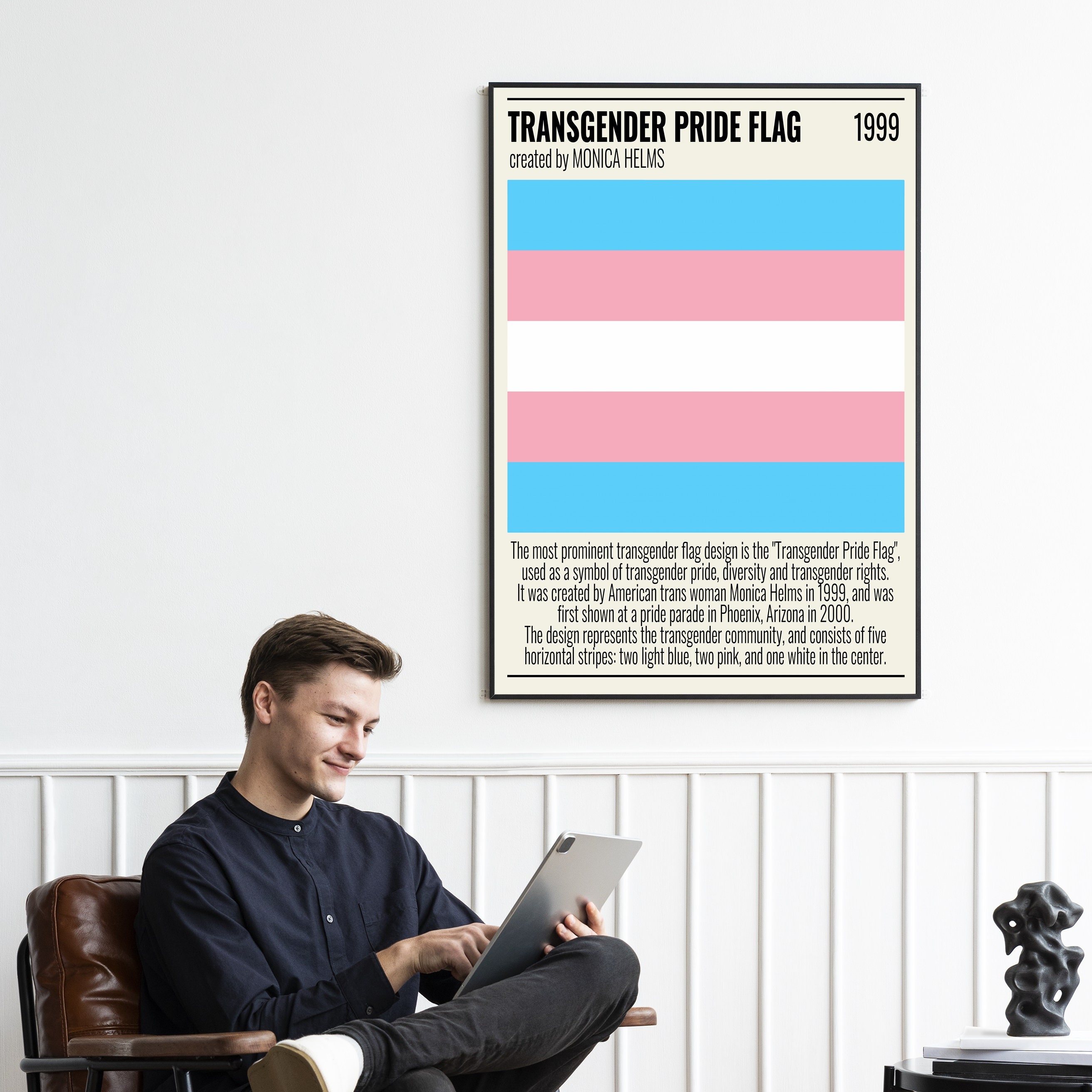 Minimal Transgender Pride Flag Poster Printable sold by ChaPrice | SKU ...