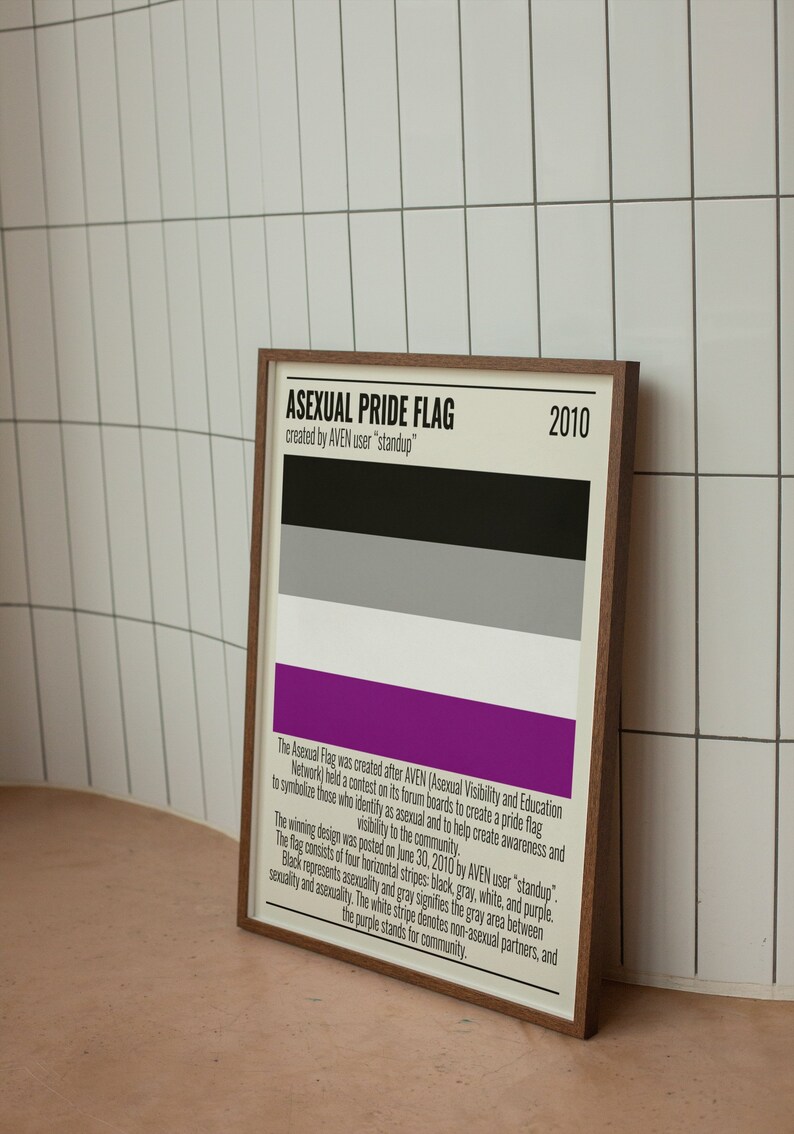 Asexual Pride Flag Poster Printable| LGBTQ+ Flag Print| LGBT Wall Art ...