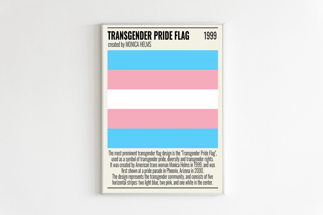 Minimal Transgender Pride Flag Poster Printable| LGBTQ+ Flag Print ...