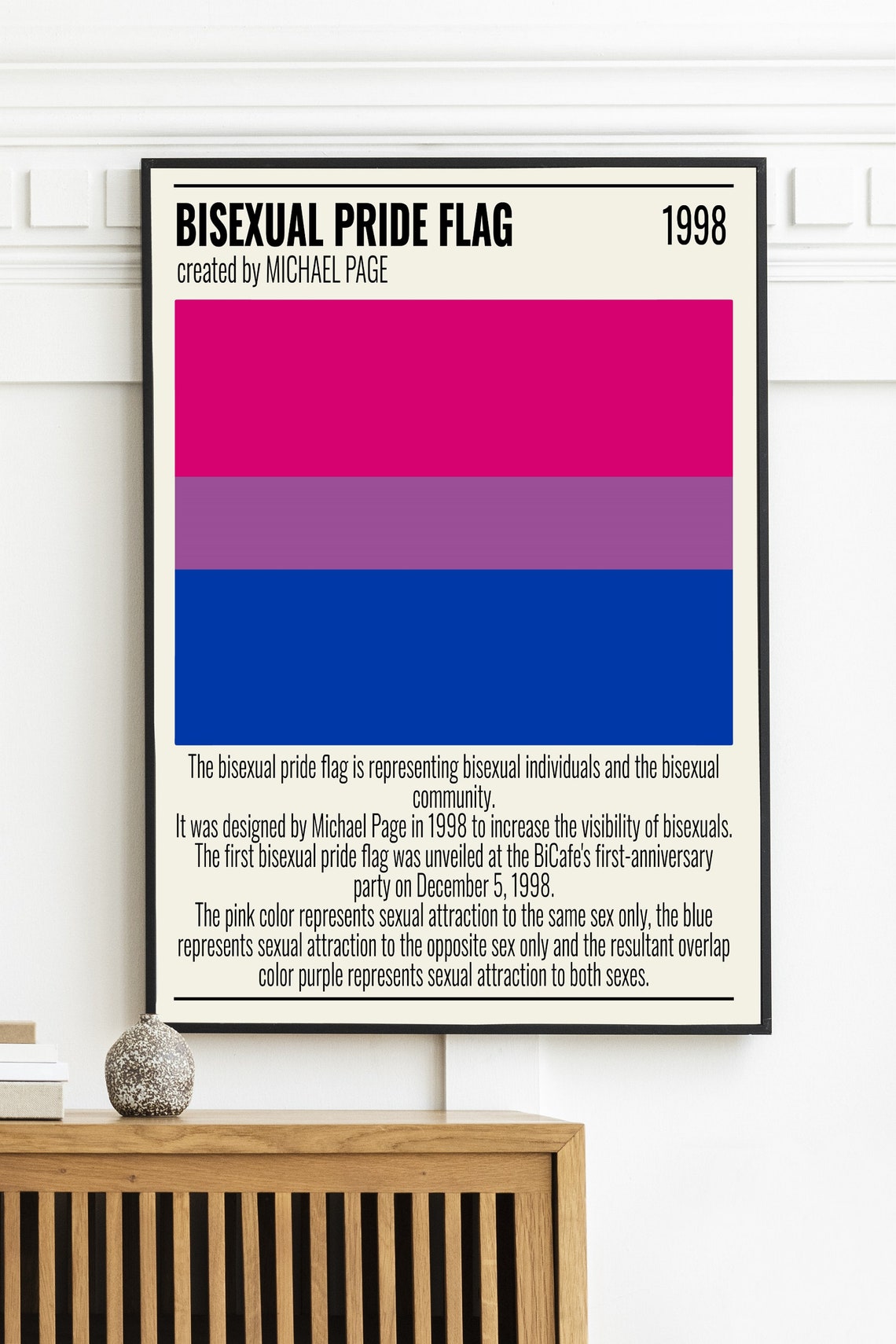 Minimal Bisexual Pride Flag Poster Printable LGBTQ Flag - Etsy