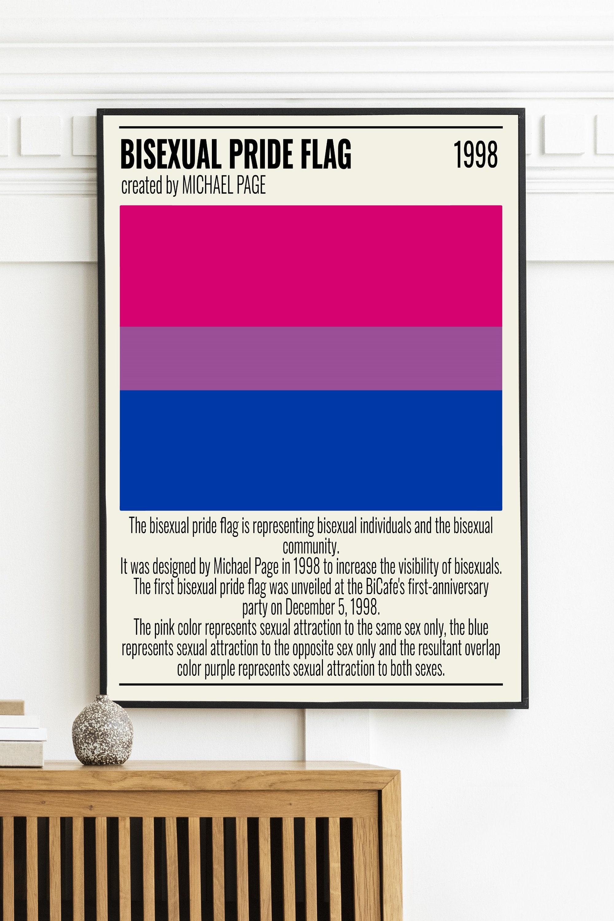 Minimal Bisexual Pride Flag Poster Printable sold by Bruna Sousa | SKU ...