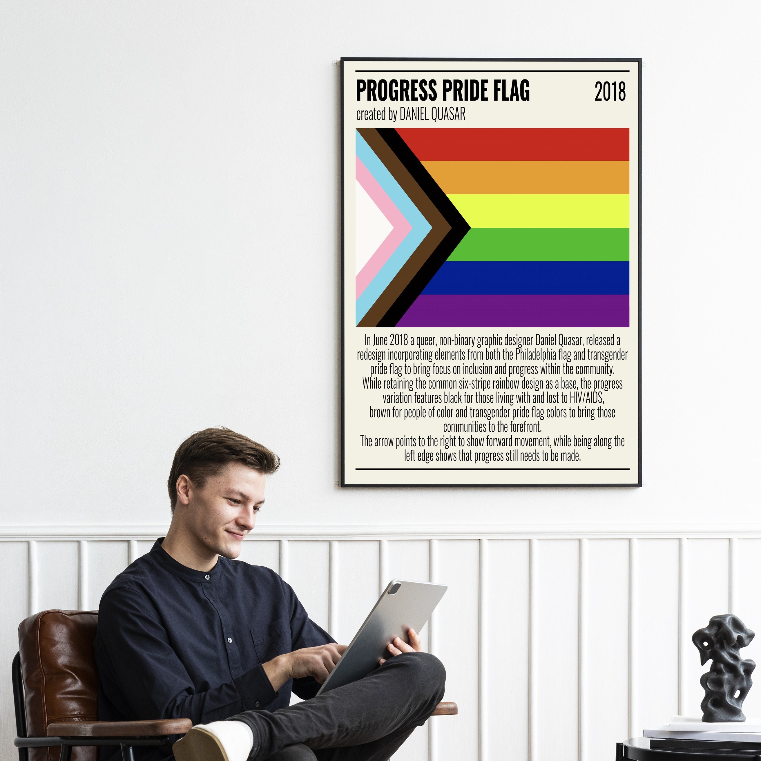 Minimal Progress Pride Flag Poster Printable sold by Siddique | SKU ...