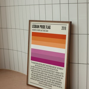 Lesbian Pride Flag Poster Printable LGBTQ Flag Print LGBT Wall Art LGBT ...