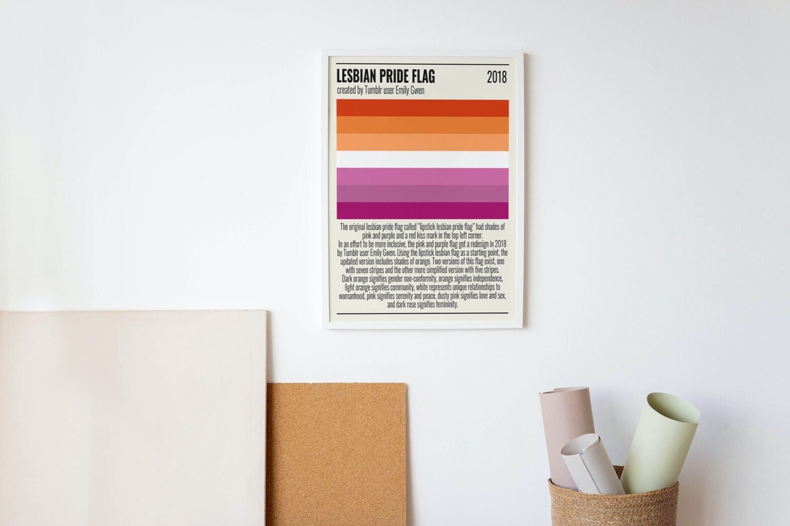 Lesbian Pride Flag Poster Printable| LGBTQ+ Flag Print| LGBT Wall Art ...