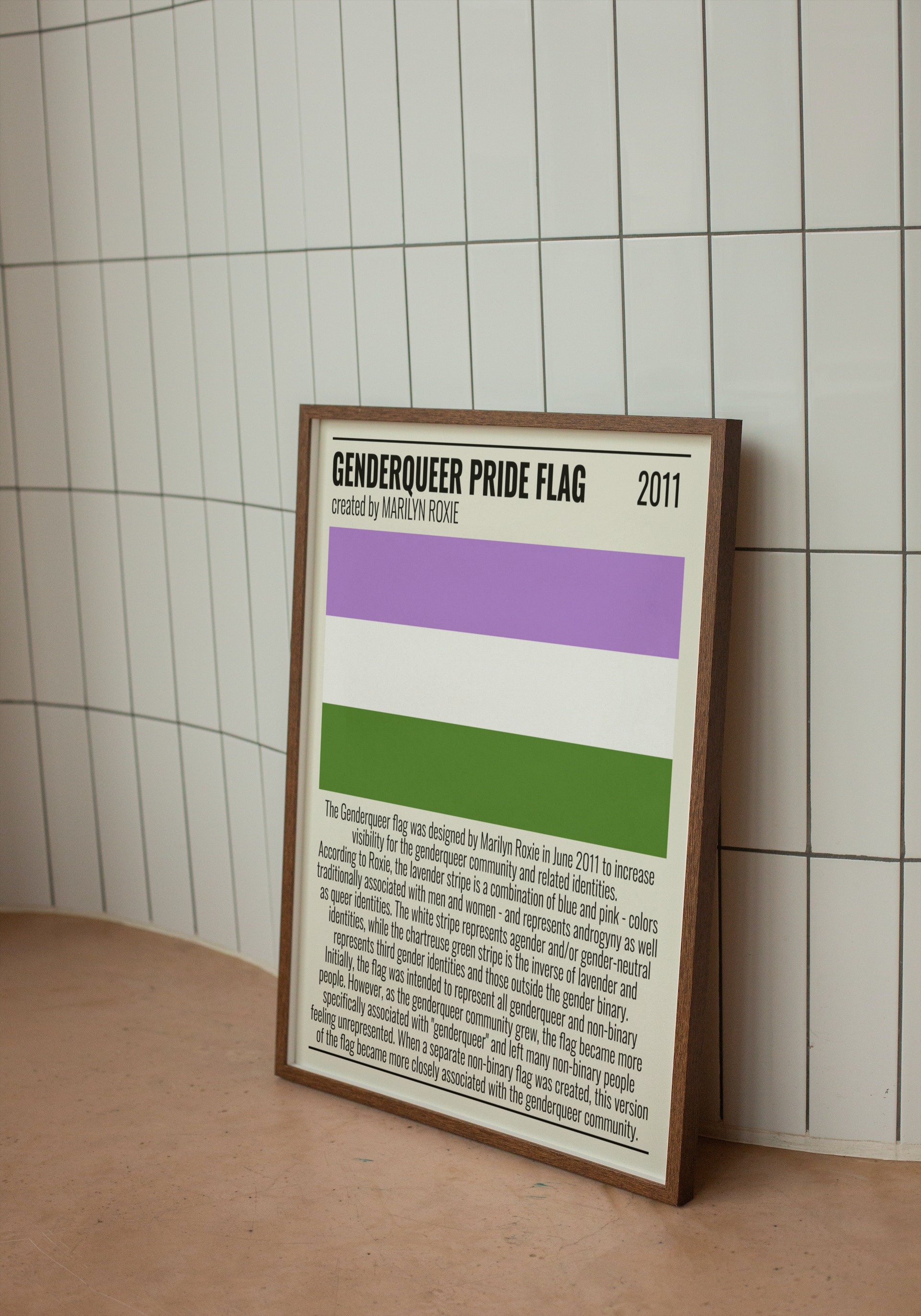 Genderqueer Pride Flag Poster Printable LGBTQ Flag Print LGBT Wall Art ...