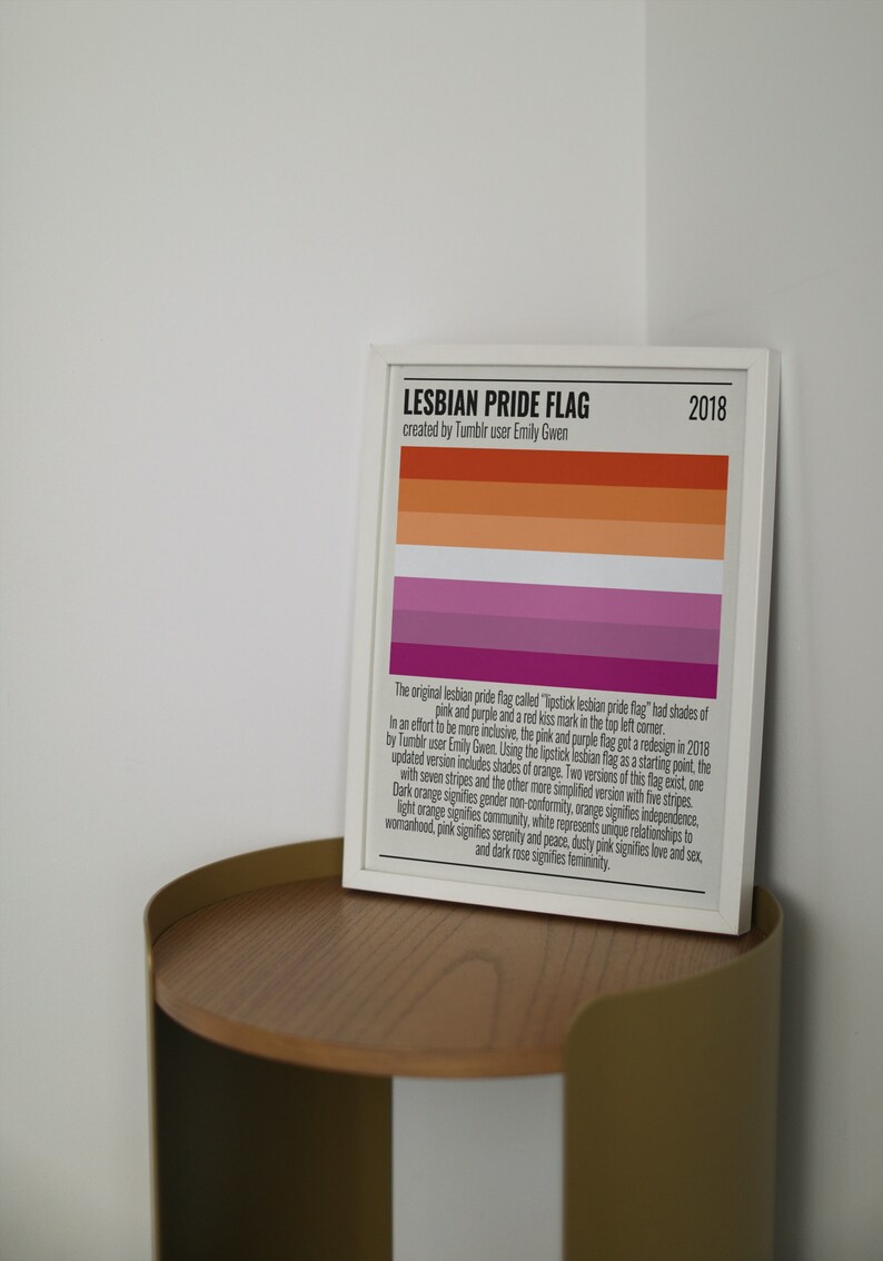Lesbian Pride Flag Poster Printable| LGBTQ+ Flag Print| LGBT Wall Art ...