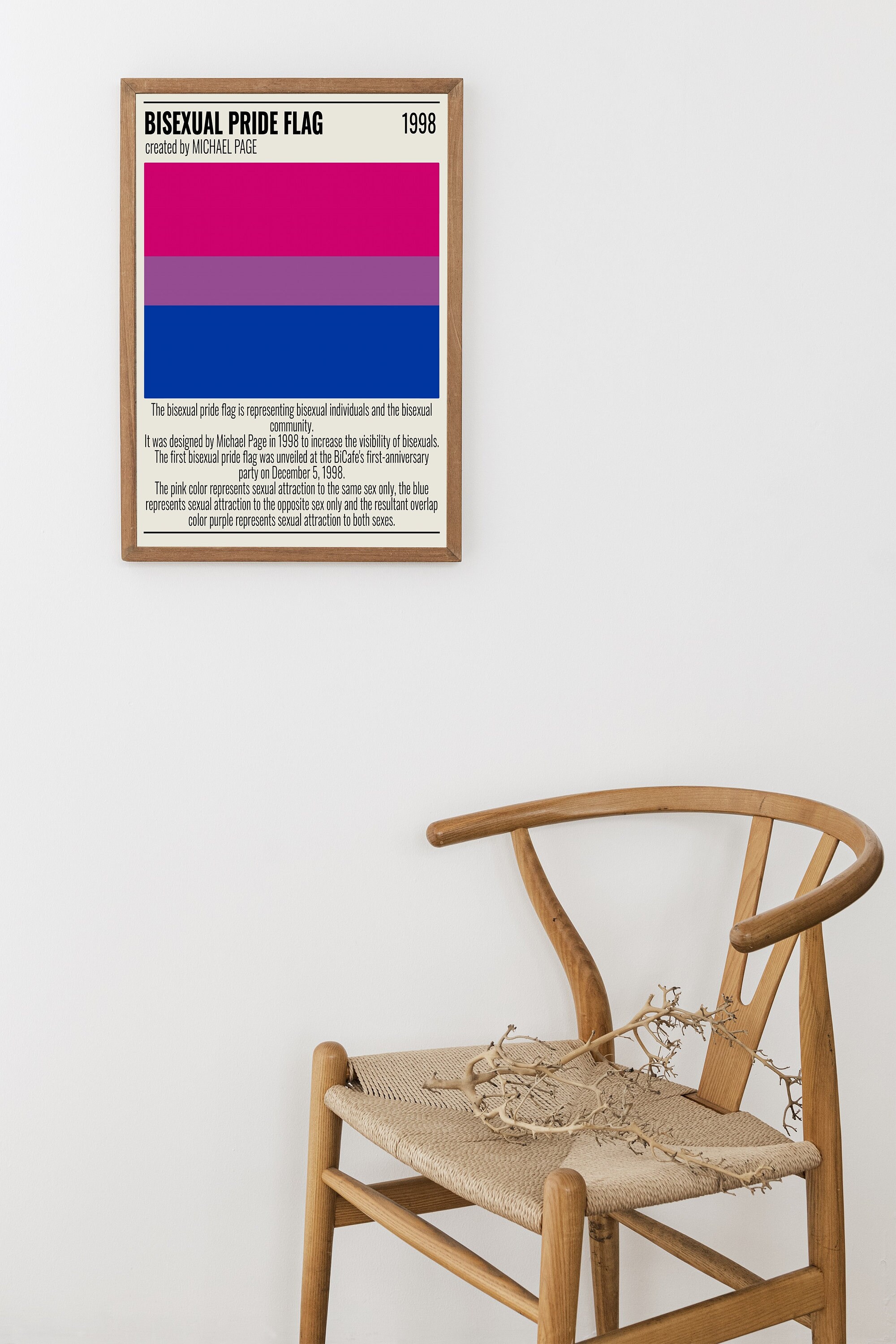 Minimal Bisexual Pride Flag Poster Printable sold by Bruna Sousa | SKU ...