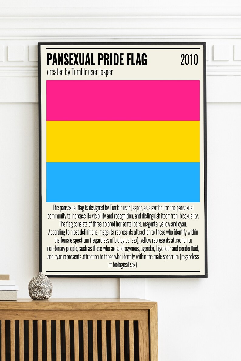 Minimal Pansexual Pride Flag Poster Printable Lgbtq Flag Print Lgbt
