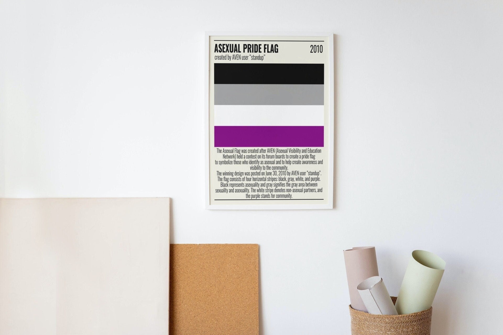Asexual Pride Flag Poster Printable| LGBTQ+ Flag Print| LGBT Wall Art ...