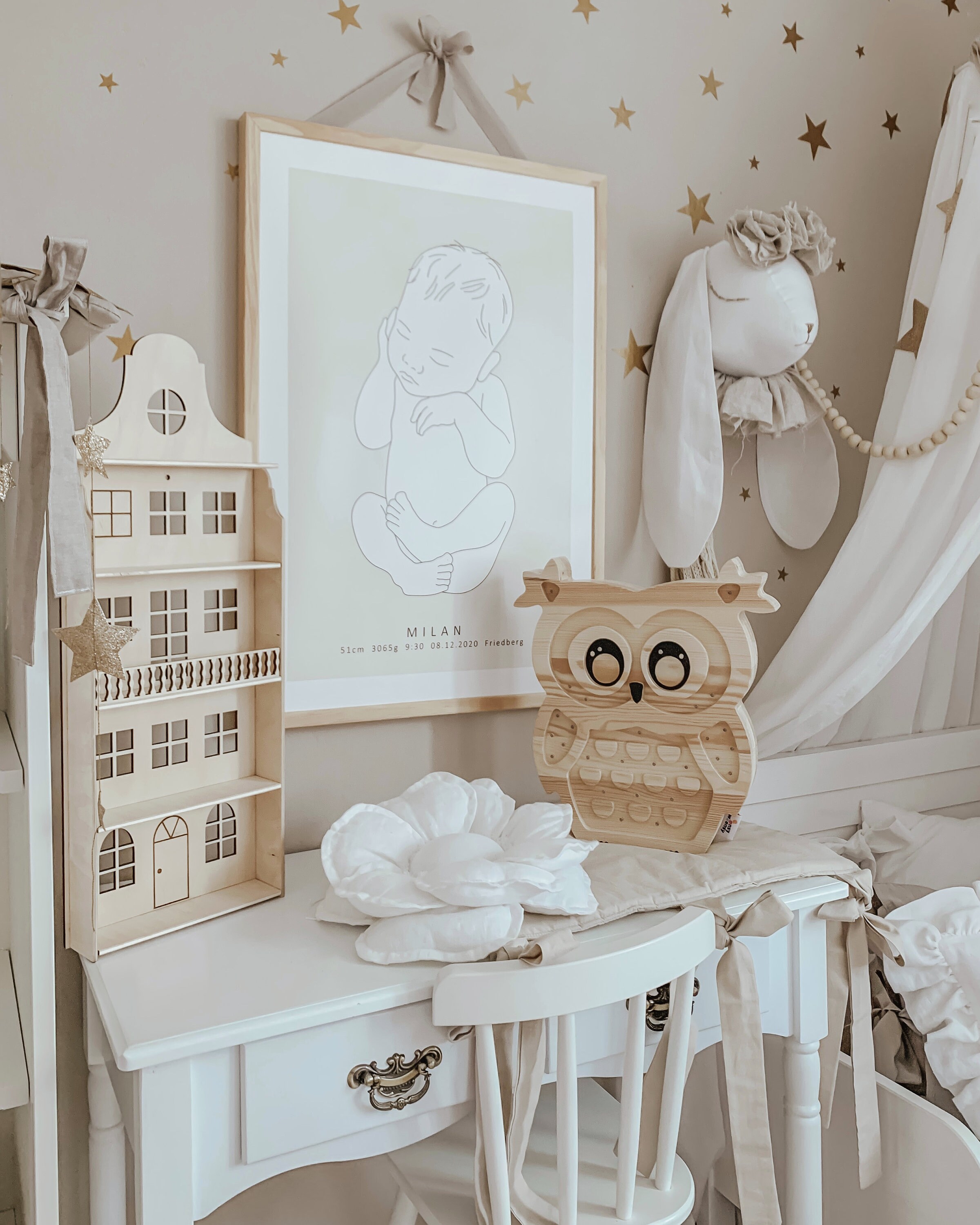 PRINTABLE CUSTOM BIRTH Poster, Newborn Illustration in Scale 1:1, Birth ...